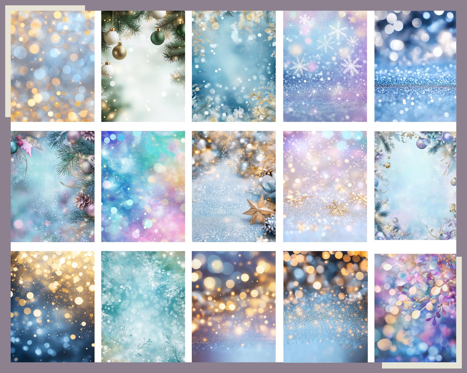 Christmas Bokeh Backgrounds: 110 Digital Papers (PNG) - Etsy