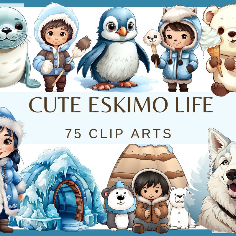 Eskimo Clipart - Etsy