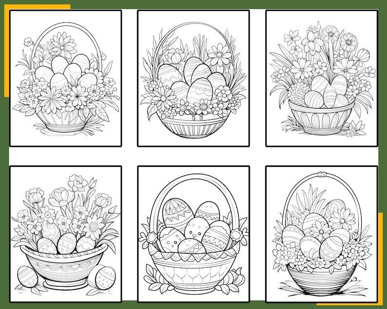 100 Easter Coloring Pages: Spring Designs (digital Download) - Etsy
