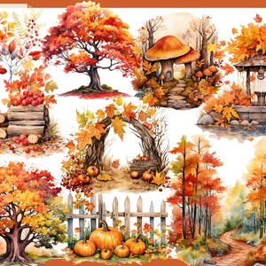 Autumn Nature Clip Art: 100 PNG Fall Graphics (commercial Use) - Etsy
