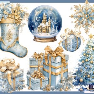 Blue Christmas Clip Art Bundle: 100+ Holiday Pngs (digital Download) - Etsy