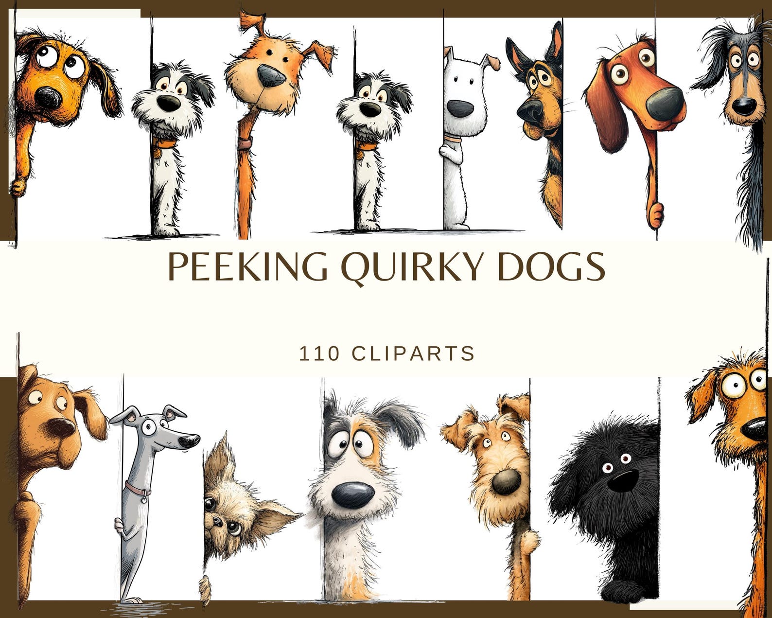 Peeking Quirky Dogs: 110 PNG, 300 DPI Chihuahua | Woodland Creatures ...