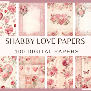 SHABBY LOVE PAPERS 110 Digital Papers it's Not a Repeatable Pattern not ...