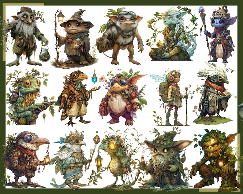 Fairy Creatures Clip Art: 100 Esoteric Fantasy Pngs (digital Download ...