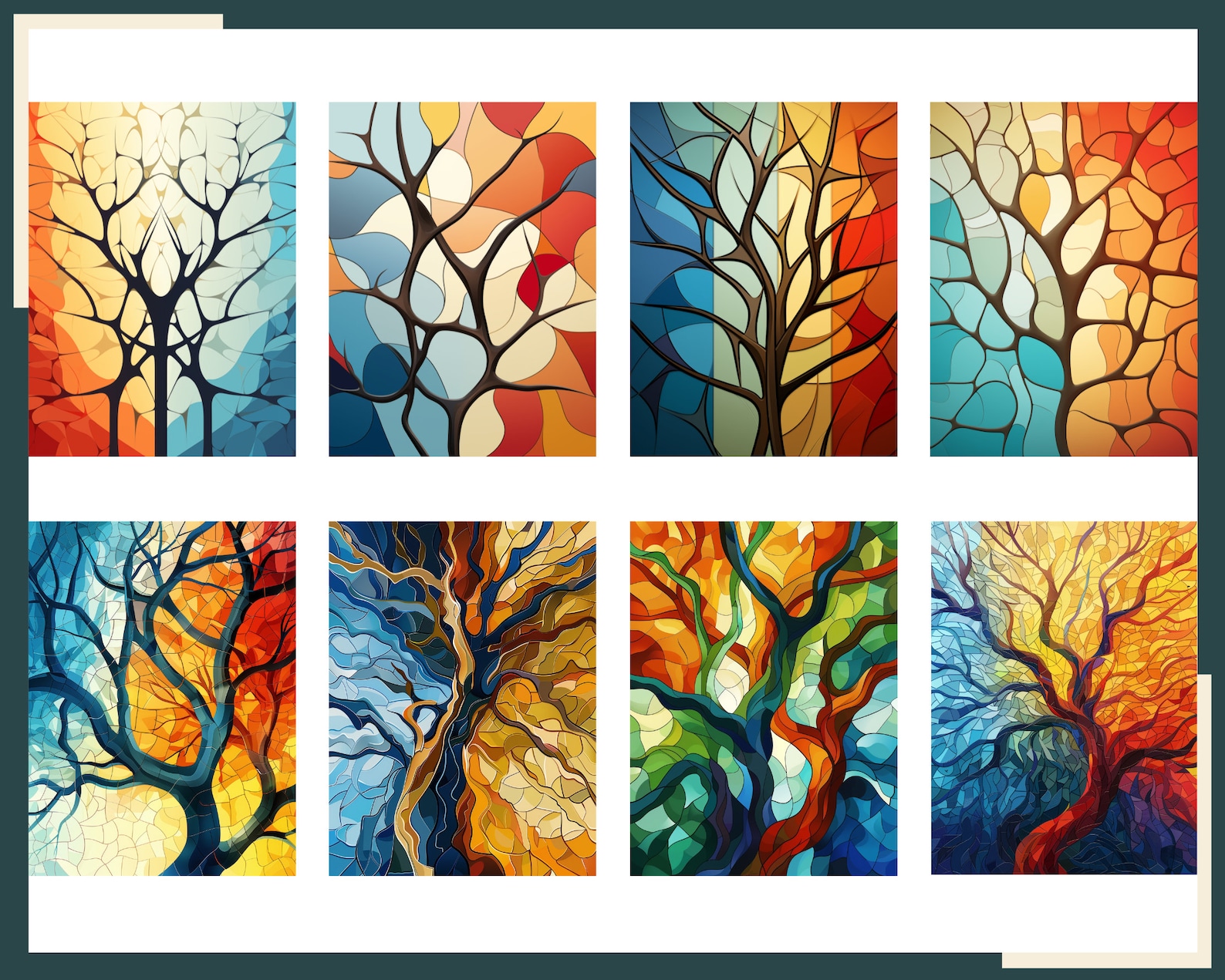 Abstract Trees Art Prints: Commercial Use Digital Paper (300 DPI) - Etsy