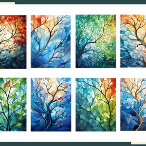 Abstract Trees Art Prints: Commercial Use Digital Paper (300 DPI) - Etsy