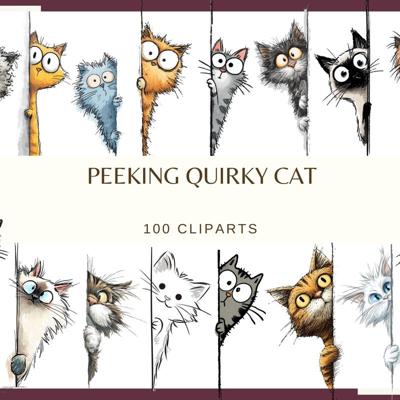 Peeking Cat Clipart Png - Etsy