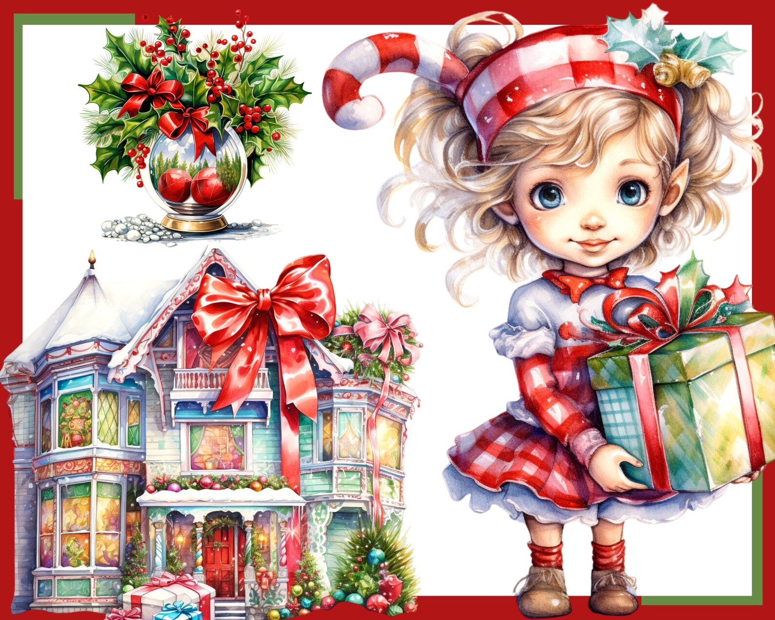 CHRISTMAS FAIRY and PRESENTS 35 Clip Arts 300 Dpi - Etsy