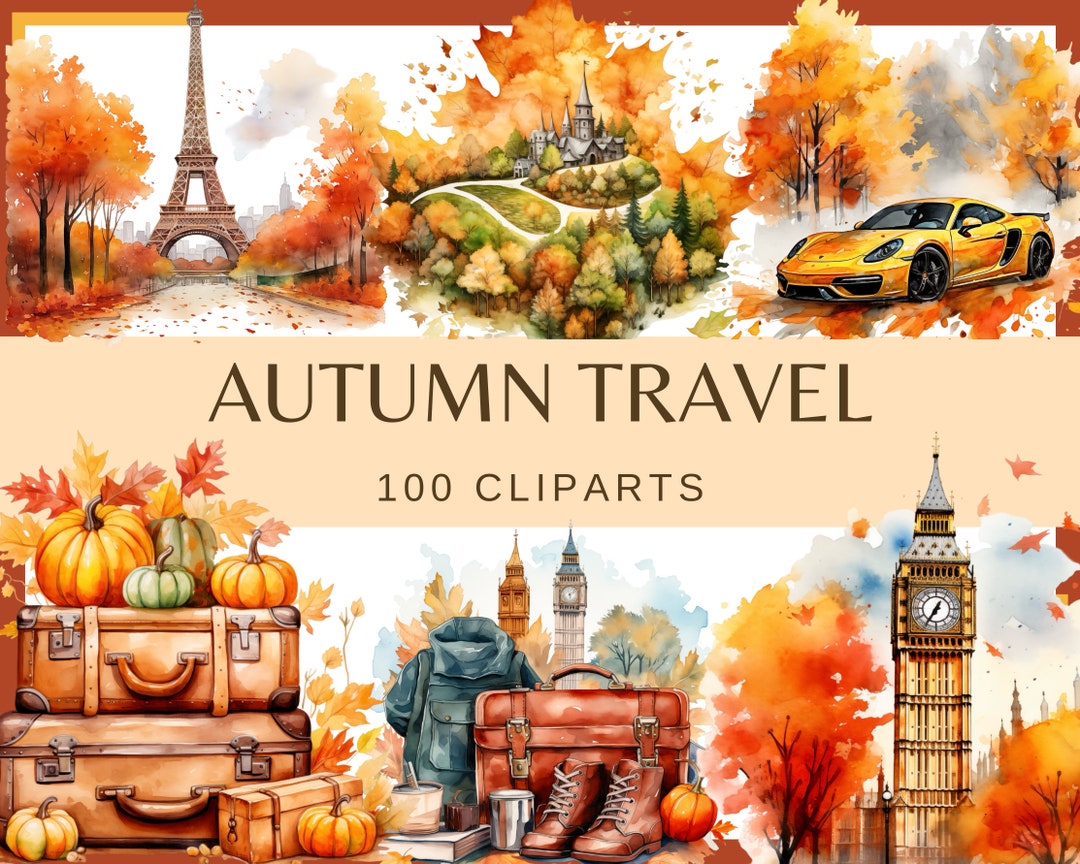 AUTUMN TRAVEL 100 Clip Arts 300 Dpi Eiffel Tower Statue of Liberty Png ...