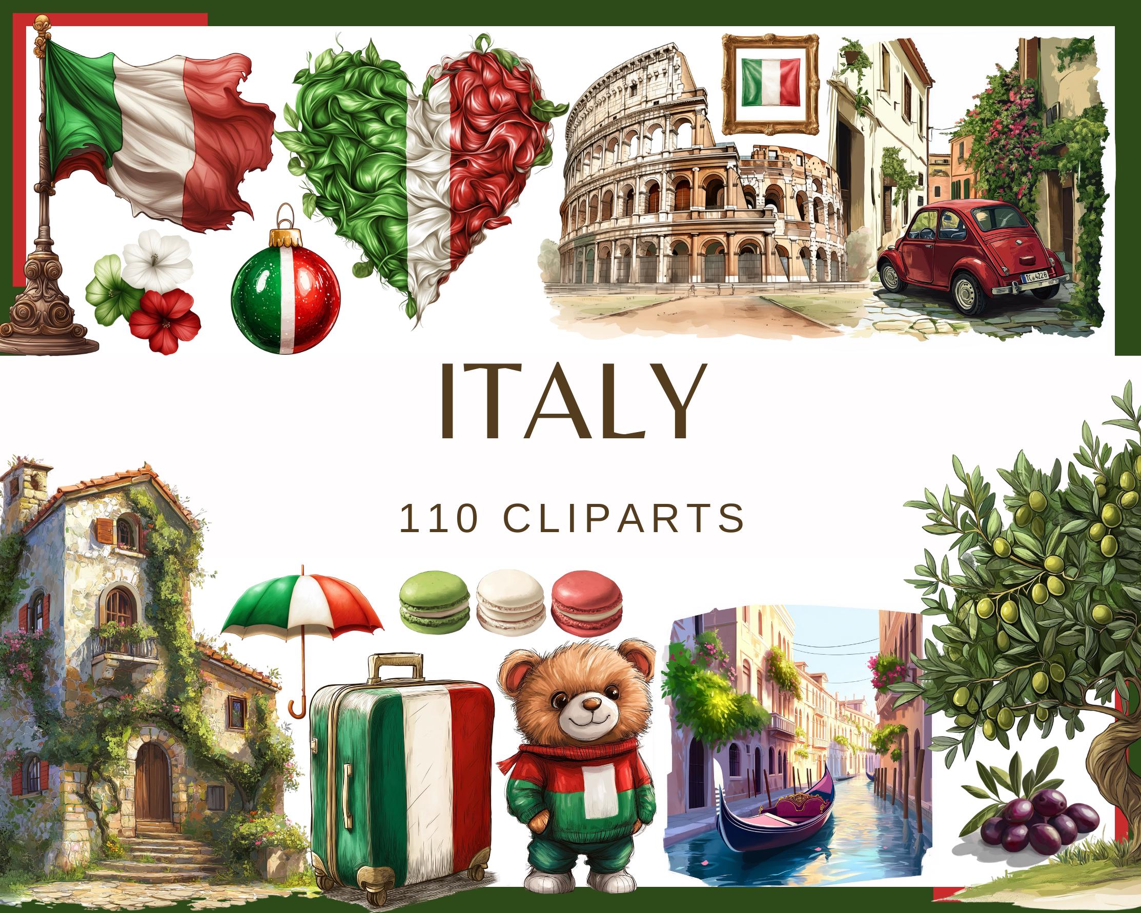 Italy Clip Art Bundle: 110 PNG Travel Graphics (commercial Use) - Etsy