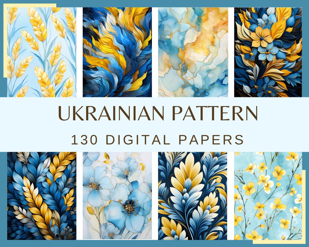 UKRAINIAN PAPERS 130 Digital Papers 300 Dpi, Commercial Use, Craft Work ...
