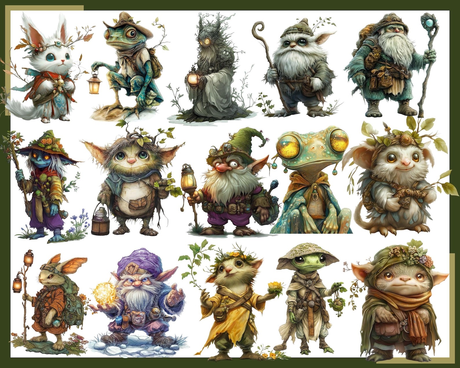 Fairy Creatures Clip Art: 100 Esoteric Fantasy Pngs (digital Download ...
