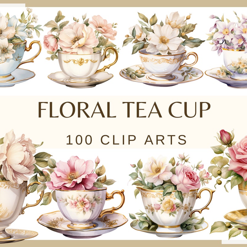 Tea Cup Clip Art - Etsy