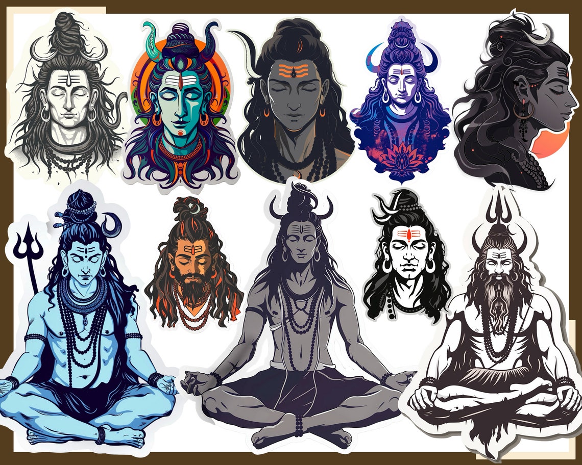Hindu Gods Stickers: Shiva, Durga, Lakshmi, Vishnu, Ganesha (100 Pc ...