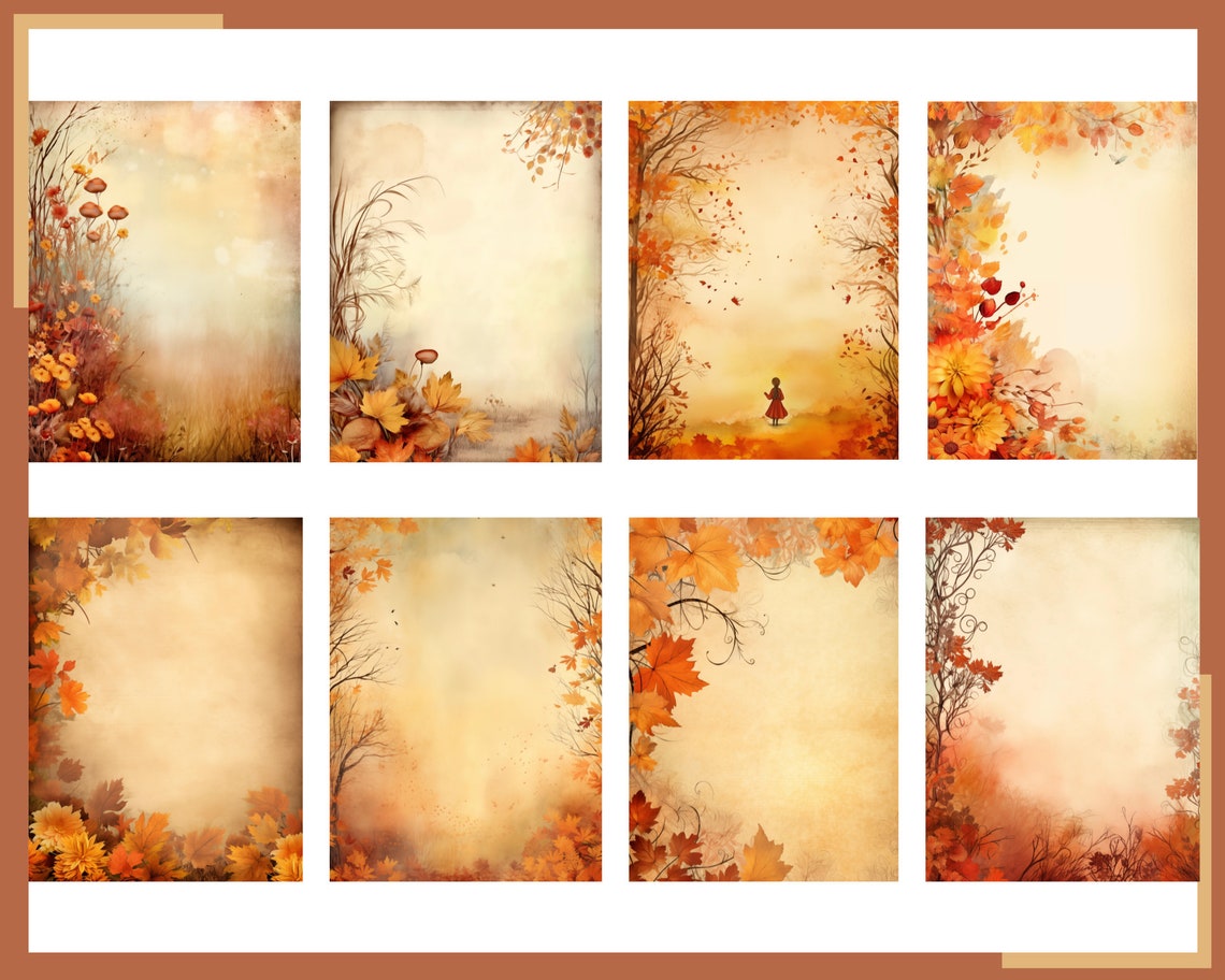Autumn Scrapbook Papers: 100 Fall Digital Patterns (300 Dpi) - Etsy
