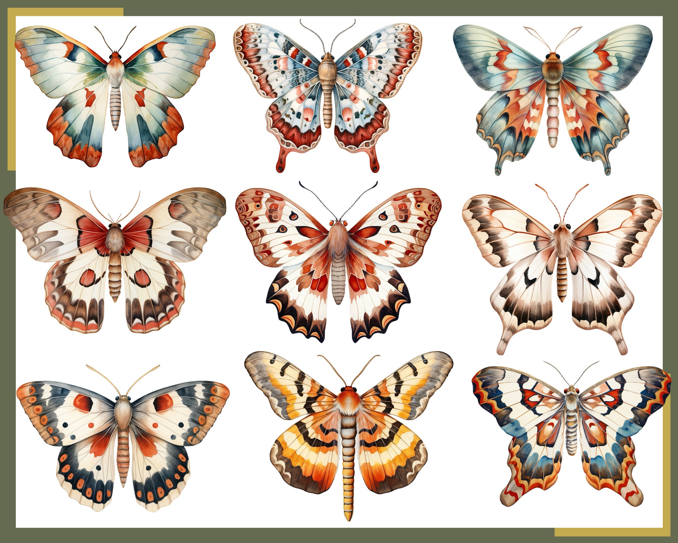 Watercolor Insect Clipart: 100 Bug Graphics (PNG) - Etsy