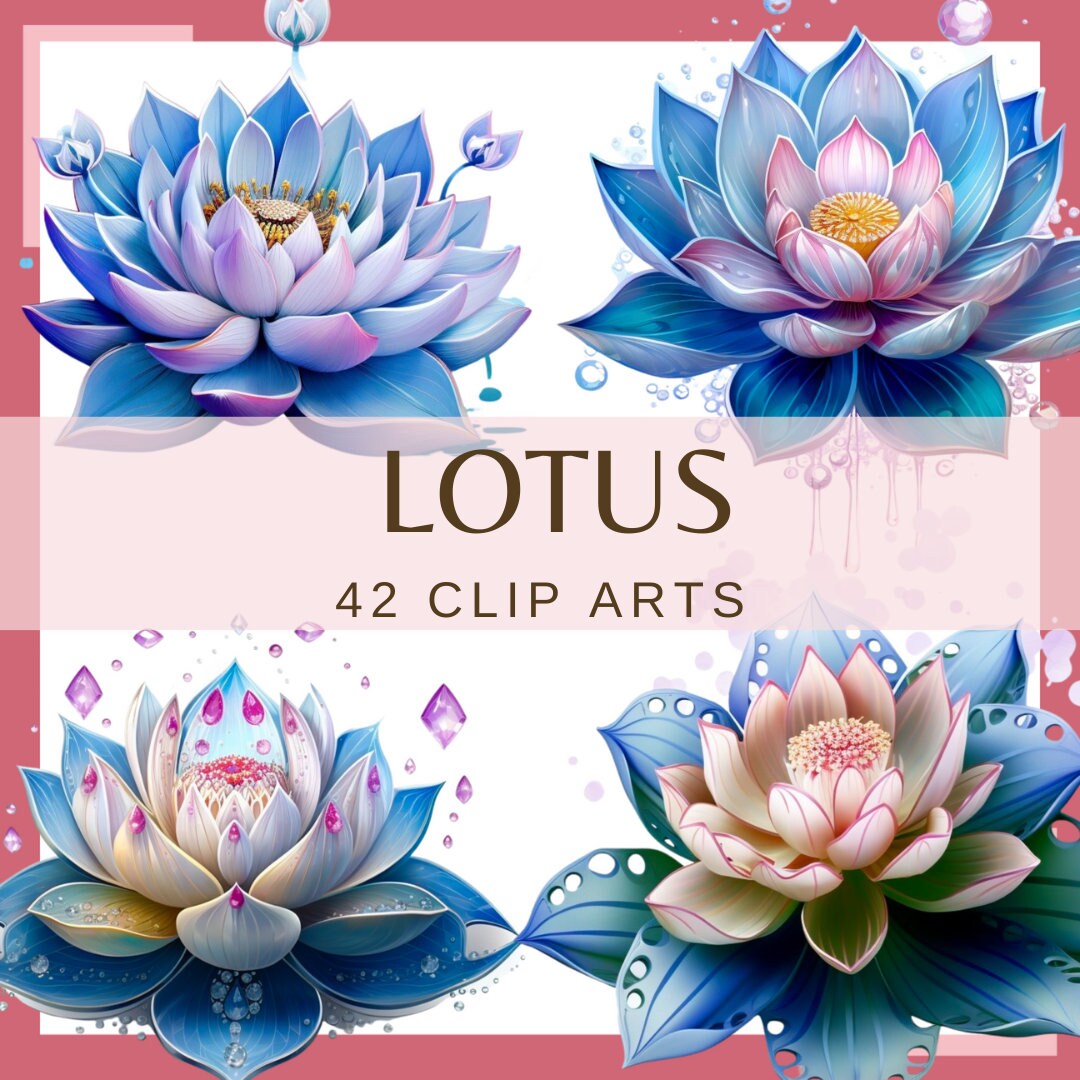 BIG PACK Fantasy Lotus & Gem Lotus 82 Clip Arts - Etsy