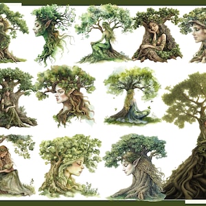 Mystical Tree Clip Art: Fantasy Tree Illustrations (commercial Use, 300 ...