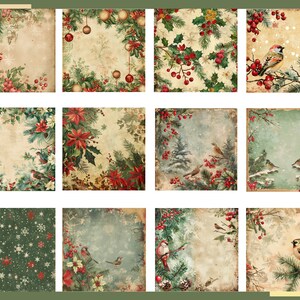 Vintage Christmas Digital Paper: 100 Winter Holiday Designs (300 Dpi ...