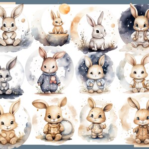 TEDDY-BEAR & HARE on the Moon - 100 Clip Arts (transparent Background ...