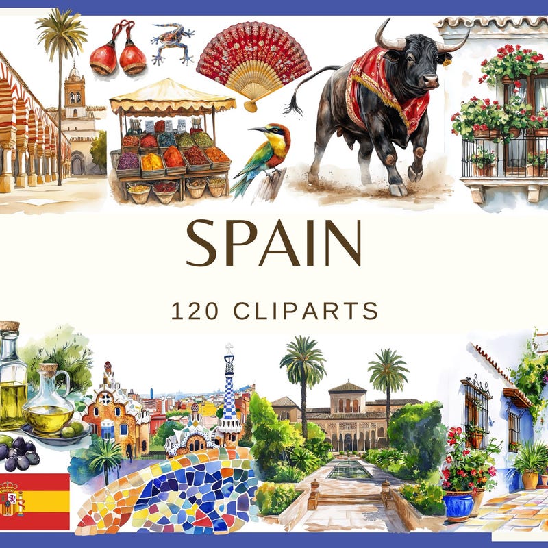 Watercolor Spain Sticker - Etsy UK
