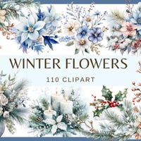 Watercolor Snowy Winter Window Clipart Bundle | PNG | Commercial Use ...