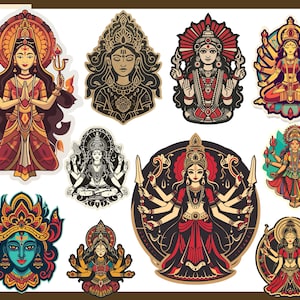 Hindu Gods Stickers: Shiva, Durga, Lakshmi, Vishnu, Ganesha (100 Pc ...