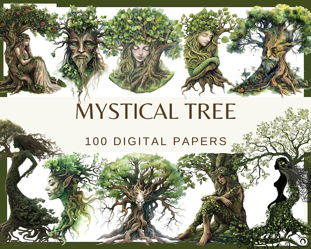 Mystical Tree Clip Art: Fantasy Tree Illustrations (commercial Use, 300 ...
