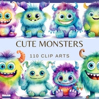 Monsters Digital Clip Art, Cute Monster Digital Clip Art, Instant ...