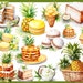Coconut & Pineapple Clip Art: Tropical PNG Graphics (digital Download ...