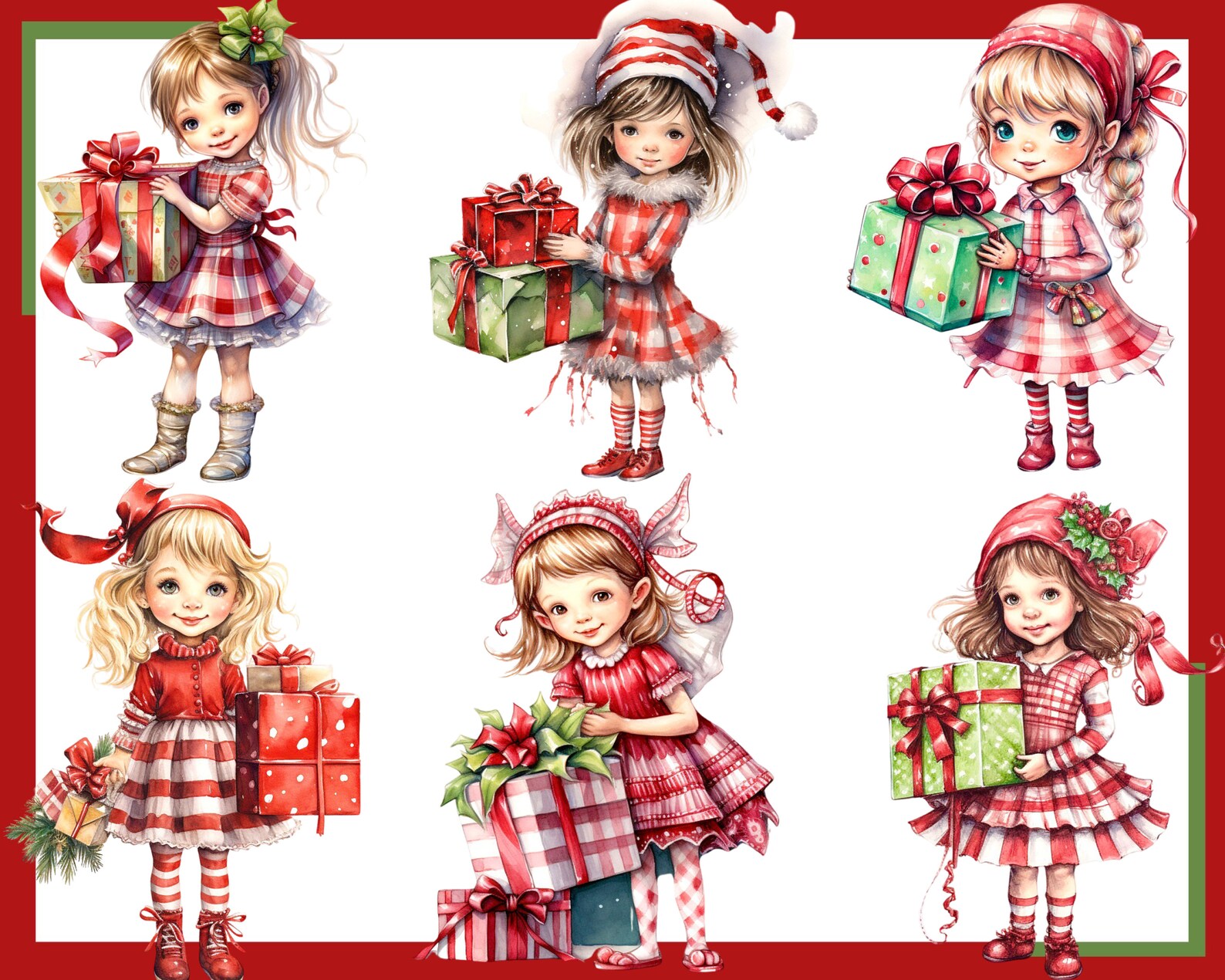CHRISTMAS FAIRY and PRESENTS 35 Clip Arts 300 Dpi - Etsy