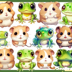CUTE KAWAII Domestic ANIMALS - 100 Clip Arts (300 Dpi, Cute Animals ...