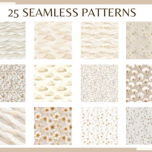 Beige Nursery Scrapbook Paper: 180 Watercolor Designs (digital Download ...