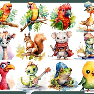 FUNNY ANIMALS - 100 Clip Arts (300 Dpi, Cute Animals, Birds, Fish, Frog ...