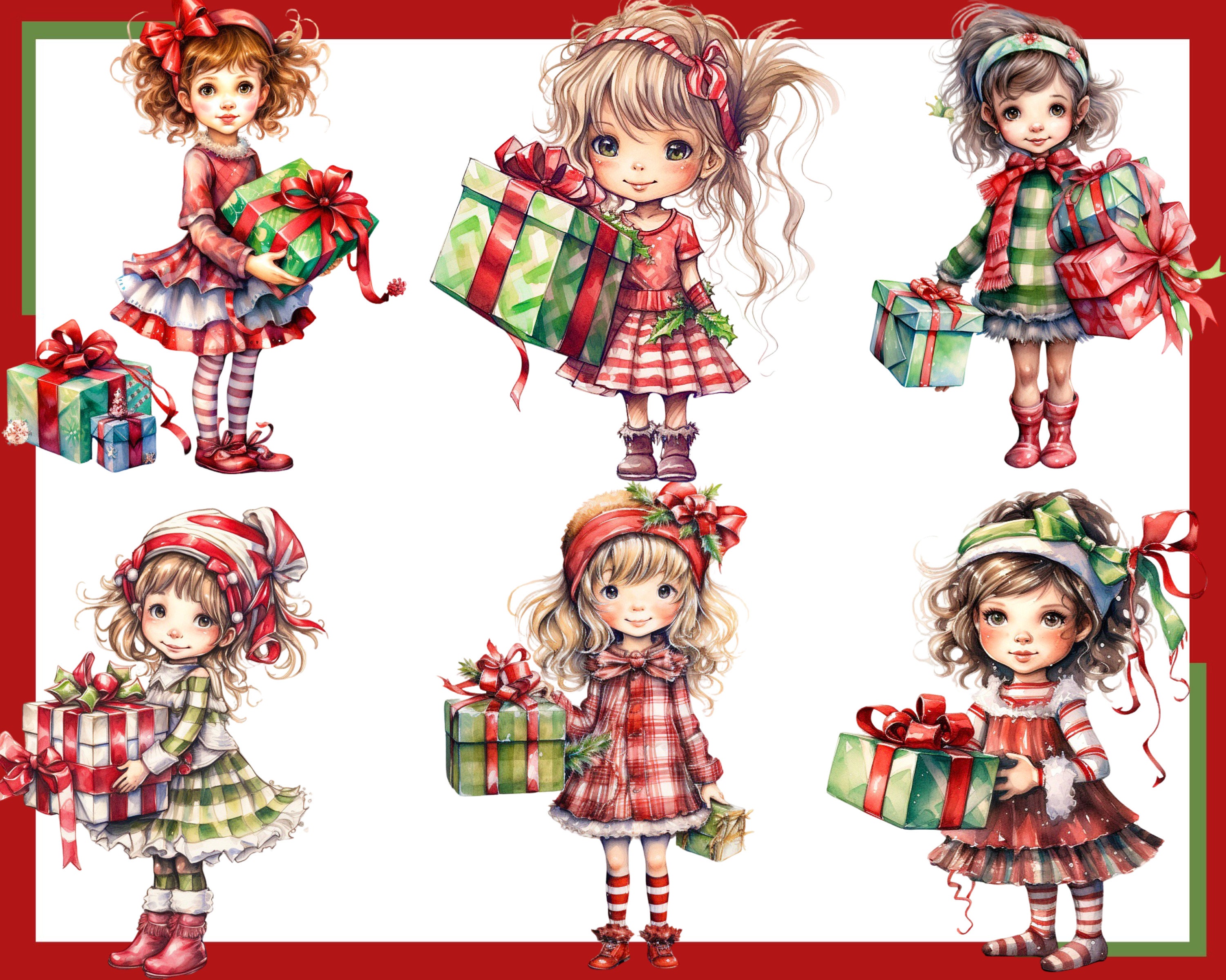 CHRISTMAS FAIRY and PRESENTS 35 Clip Arts 300 Dpi - Etsy