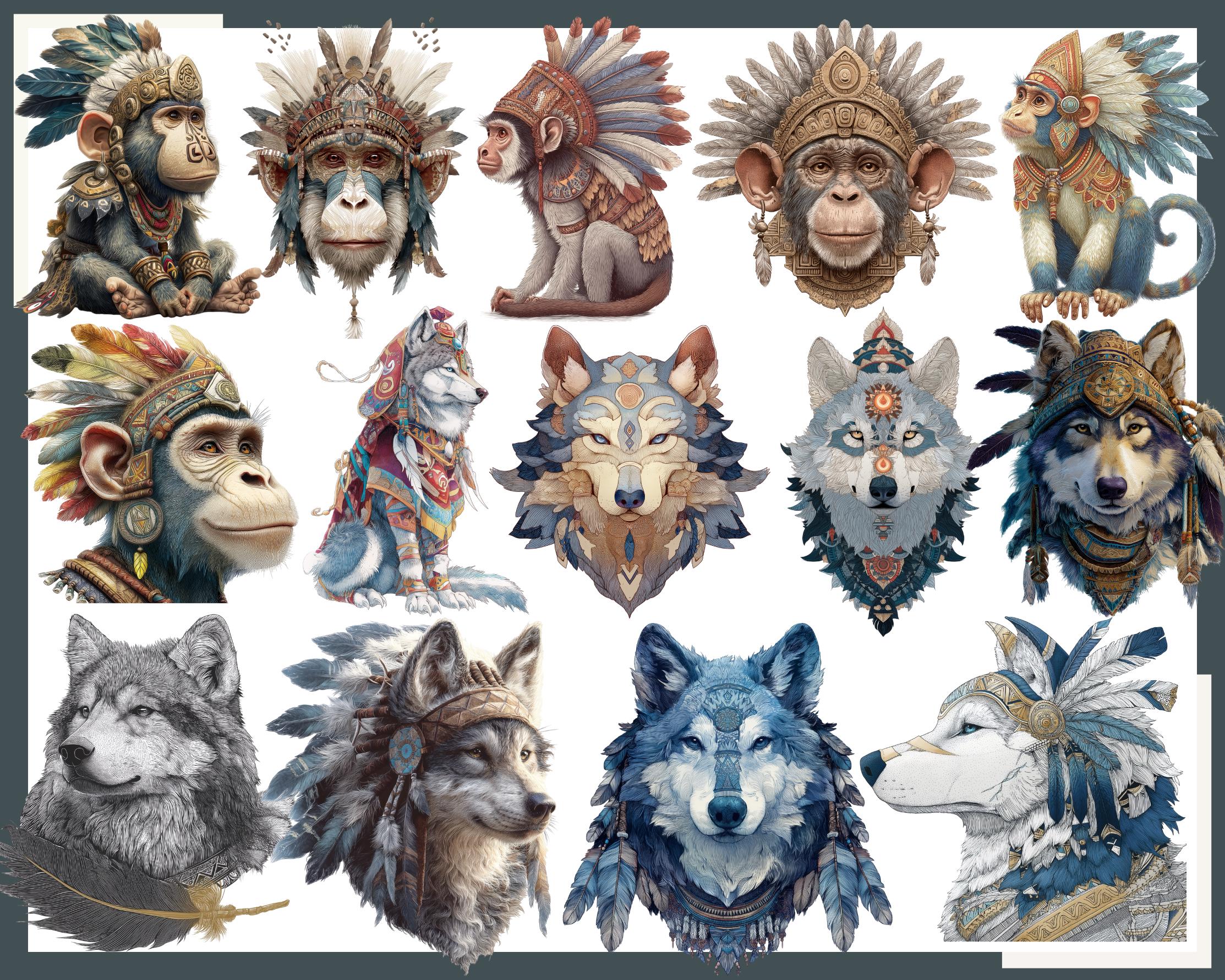 Totem Animal Clip Art: 130 PNG Amulet Designs (digital Download) - Etsy