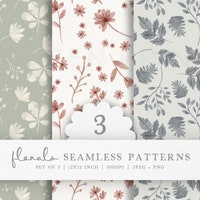 Daisy Seamless Patterns, Set of 4 Repeating Designs, Daisy Digital ...