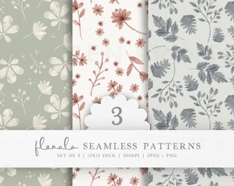 Daisy Seamless Patterns, Set of 4 Repeating Designs, Daisy Digital ...