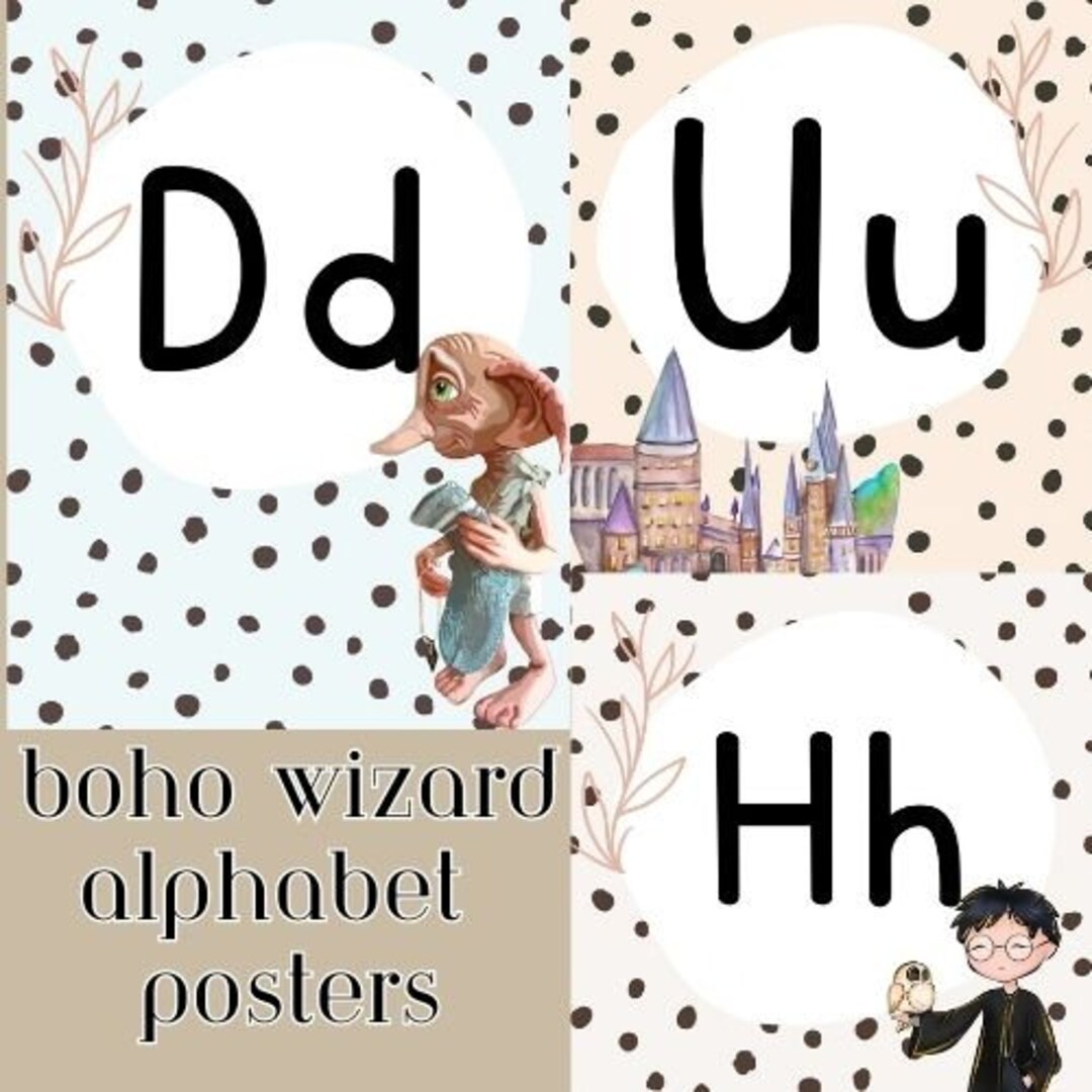BOHO Wizard Alphabet Posters - Etsy