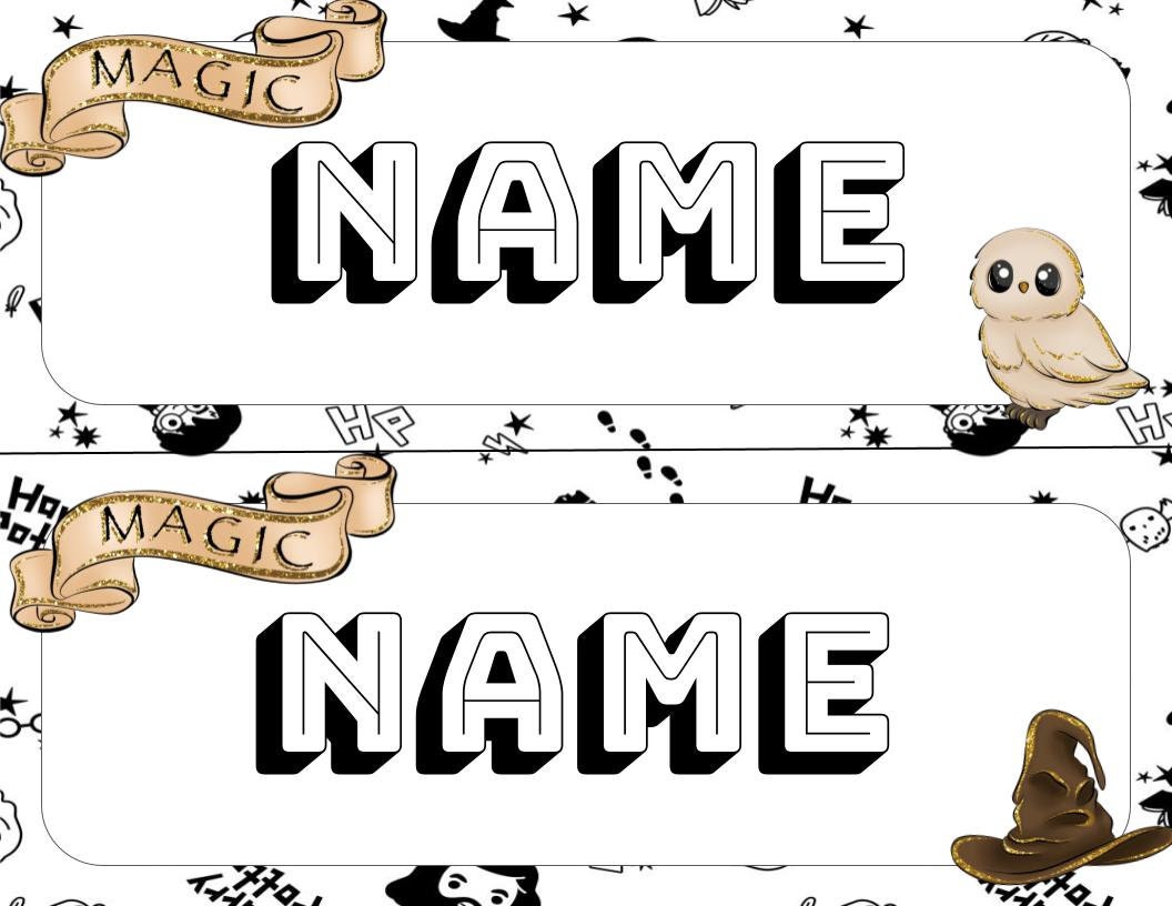 Wizard Themed Editable Name Tags for Classroom - Etsy