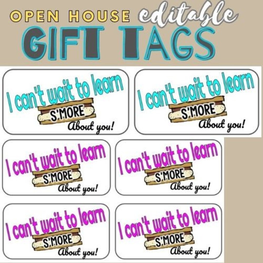 Editable Smore Gift Tag - Etsy