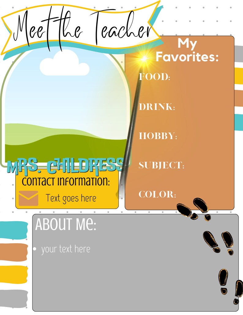 Wizard Editable Meet the Teacher Template - Etsy