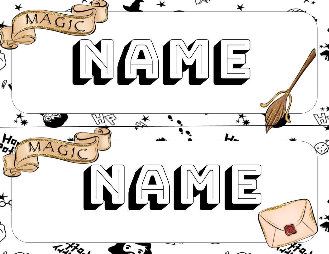 Wizard Themed Editable Name Tags for Classroom - Etsy