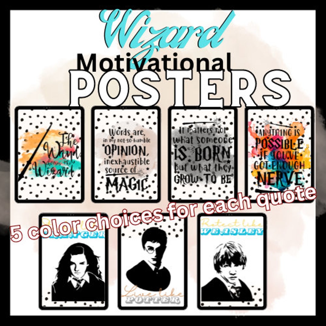 Wizard Motivational Posters Set - Etsy