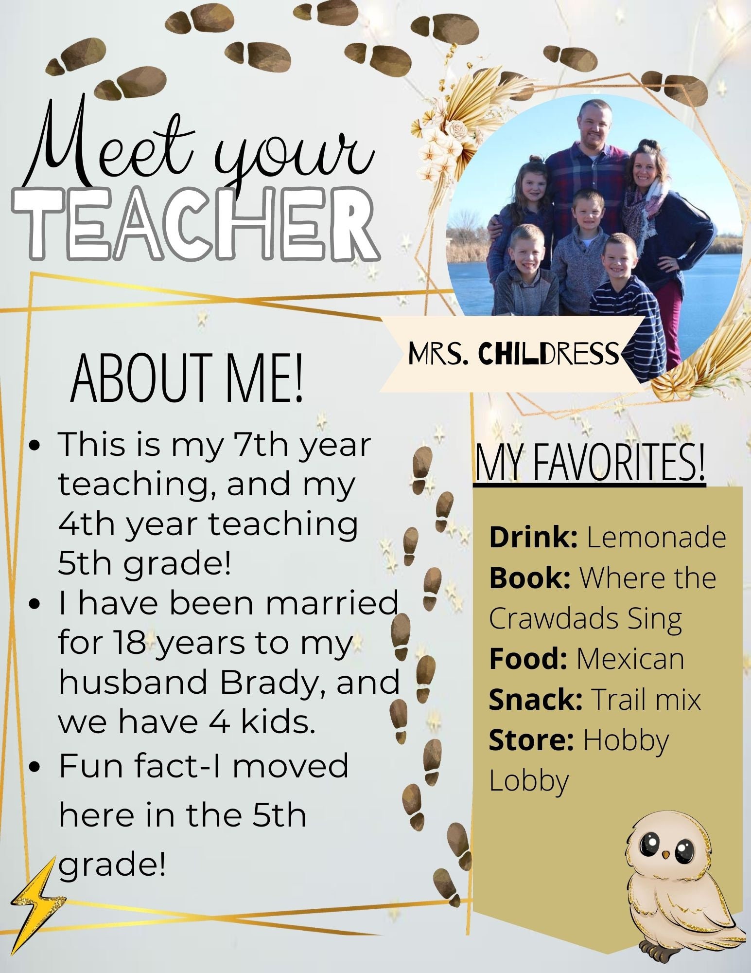 Boho Wizard Meet the Teacher Editable Template - Etsy