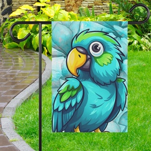Parrot Bird Garden Flag, Birdwatcher Outdoor Home Decor Lawn Decoration ...