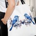 Winter Blue Birds Tote Bag, Wildlife Nature Lover Botanical Floral ...