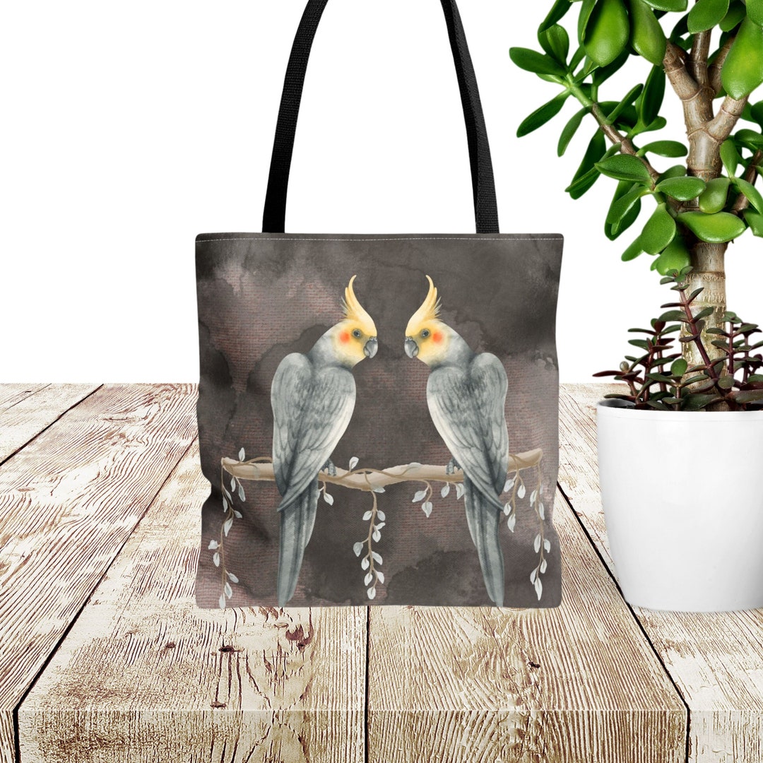 Cockatiel Bird Tote Bag, Large Tropical Bird Travel Vacation Bag ...