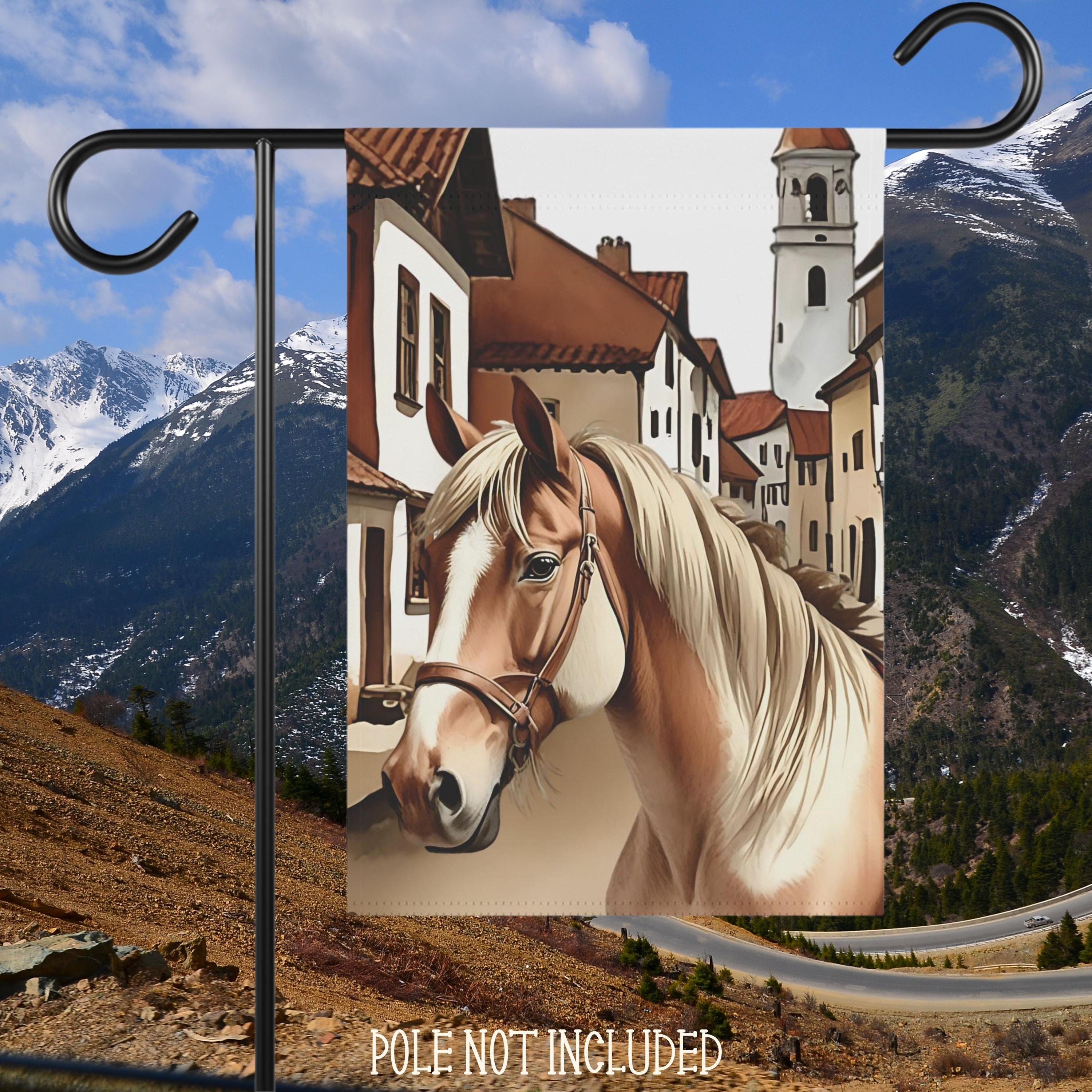 Horse Flag, Outdoor Country Western Vintage Inspired Nostalgia Home ...