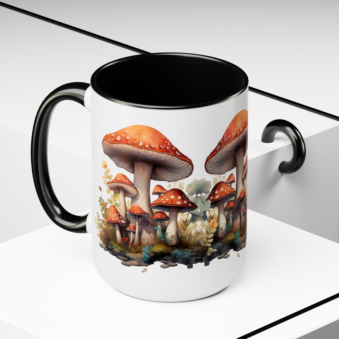 Cottagecore Mushroom Mug, Large Garden Coffee Cup Kitchen Accent, Home ...